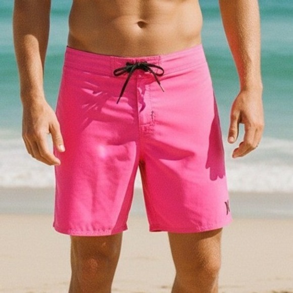 Hurley | Swim | Hurley Neon Pink Cargo Board Shorts Swim Trunks Mens ...